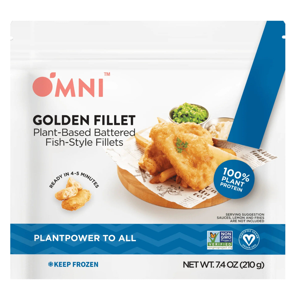 Omni Golden Plant-Based Battered Fish-style Fillets (1.5kg /22pcs) (3 ...