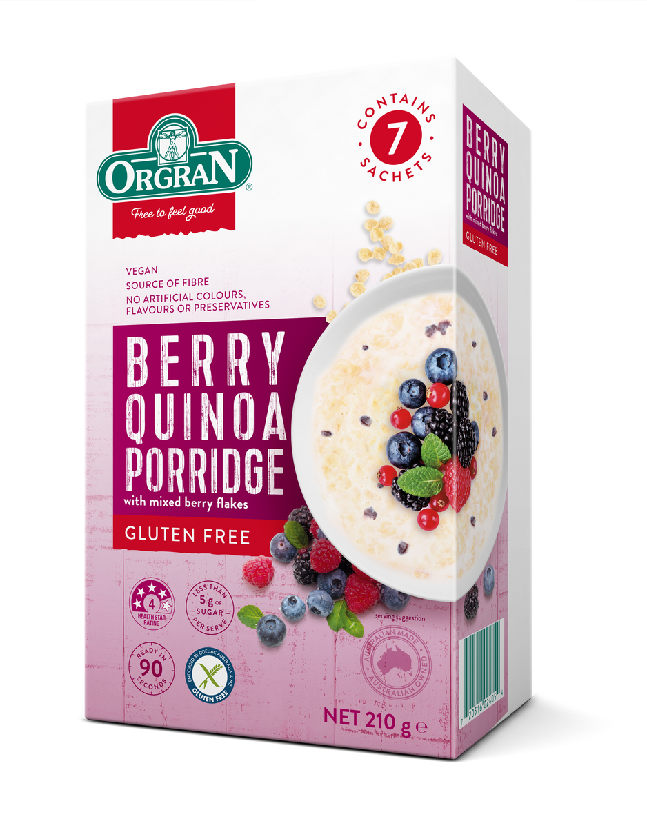 Orgran Berry Quinoa Porridge 210g (7pk) (4) – Ethical Food Distributors